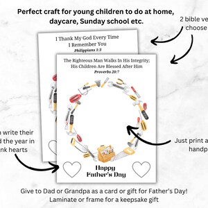 Father's Day Bible Craft, Printable Dad Handprint Art, Christian Sunday ...