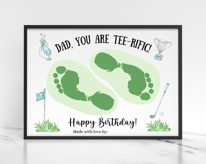 Golf Footprint Handprint Art, Have a Tee-rrific Father's Day, Gift for ...