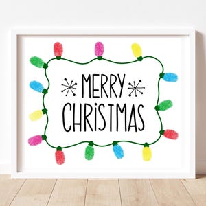 Christmas Lights Fingerprint Art, Handprint Art, Kids Toddlers Craft ...