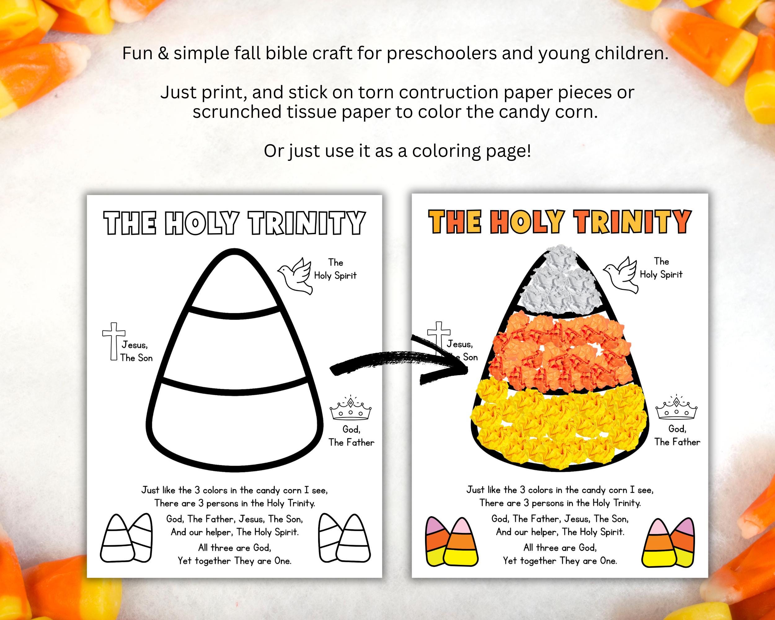 Candy Corn Trinity Tissue Paper Art, Fall Torn Paper Craft for Kids ...