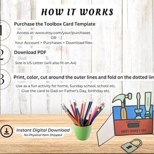 Father's Day Bible Craft, Printable Toolbox Coloring Card, Christian ...