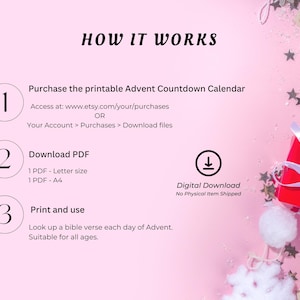 Scripture Advent Calendar Countdown, Christmas Calendar Bible Verses ...