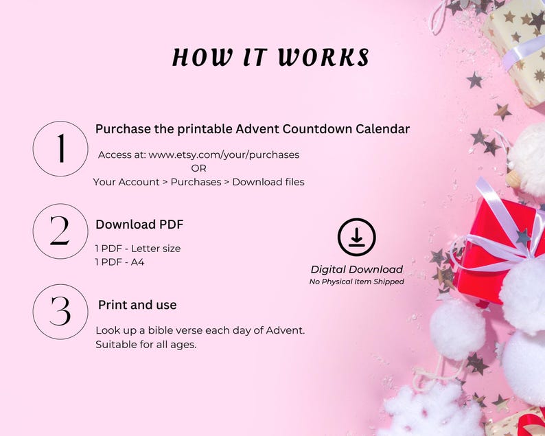 Scripture Advent Calendar Countdown, Christmas Calendar Bible Verses ...