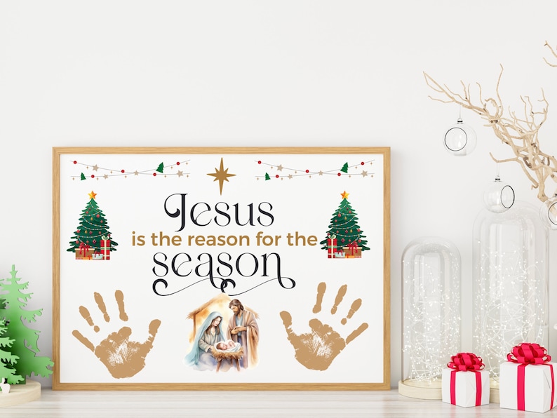 Christian Christmas Handprint Art Bundle, Nativity Handprint Craft ...