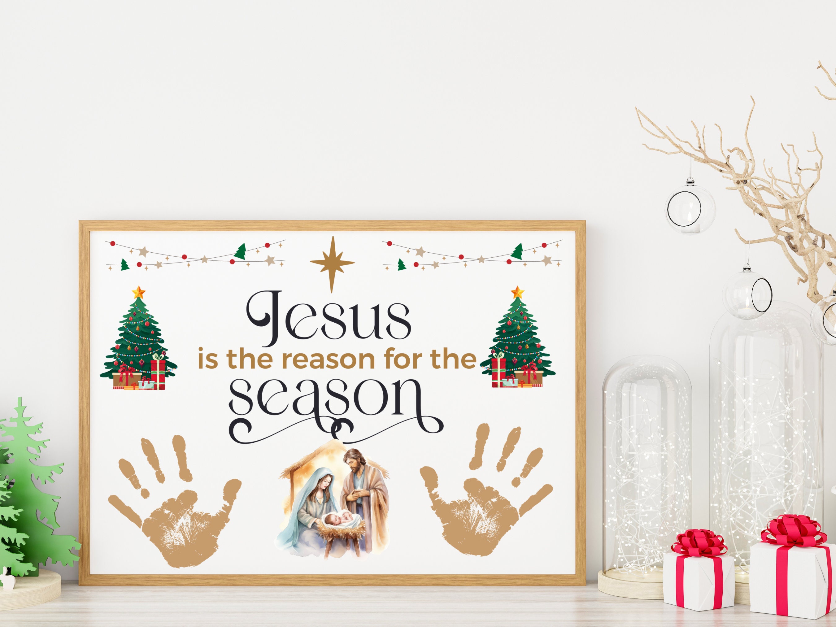 Nativity Handprint Art Craft Bundle, Birth of Jesus Sunday School Craft ...