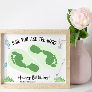 Golf Handprint Footprint Art, Birthday Printable Craft, Dad Golf ...