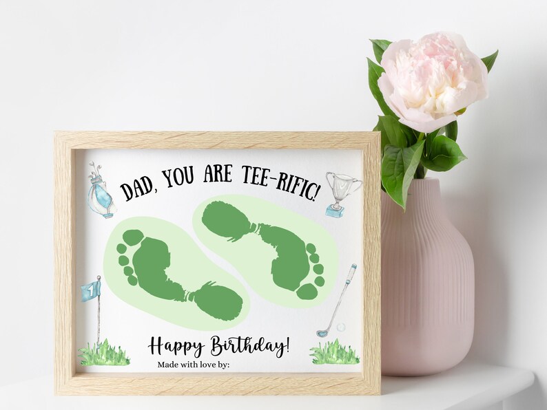 Golf Handprint Footprint Art Birthday Printable Craft Dad - Etsy