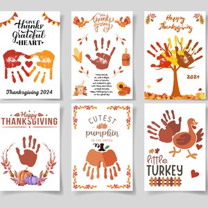 Thanksgiving Handprint Art Bundle, Handprint Craft, Printable, Turkey ...
