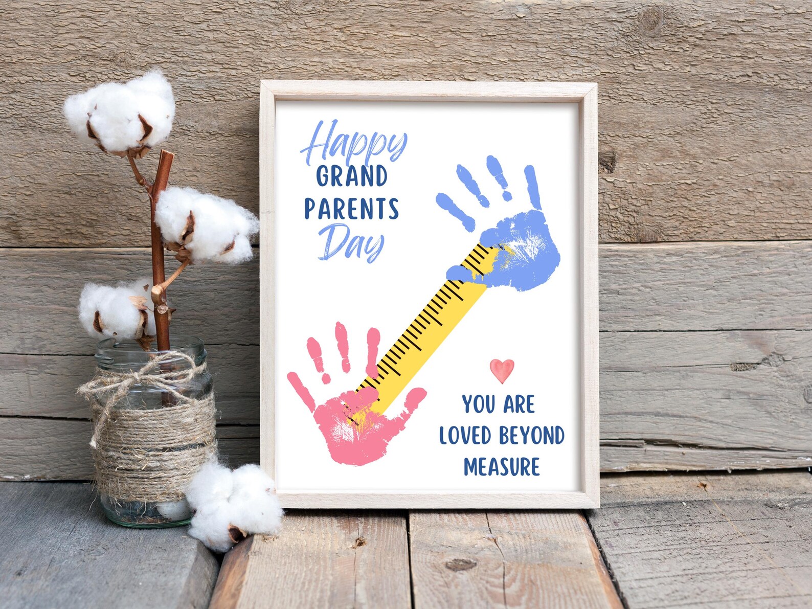 Grandparents Day Handprint Craft, Ruler Handprint Art, Loved Beyond ...