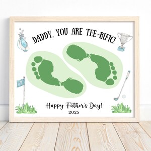 Father's Day Golf Handprint Footprint Art, Printable Craft, Father's ...
