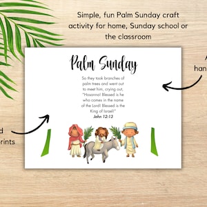 Palm Sunday Handprint Art Craft, Printable Palm Sunday Craft, Easter ...