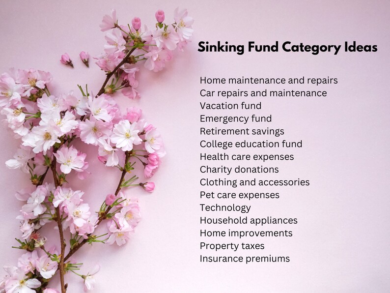 Sinking Fund Tracker Printable Sinking Funds Template - Etsy