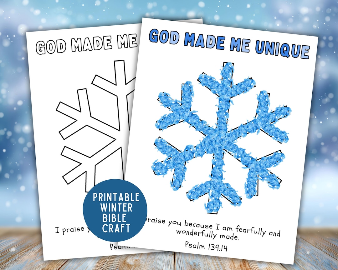 Winter Bible Craft, Winter Tissue Paper Craft, Printable Snowflake ...