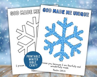 Winter Bible Craft, Winter Tissue Paper Craft, Printable Snowflake ...