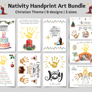 Christian Christmas Handprint Art Bundle, Nativity Handprint Craft ...