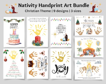 Printable Nativity Christmas Handprint Art Craft Sunday - Etsy