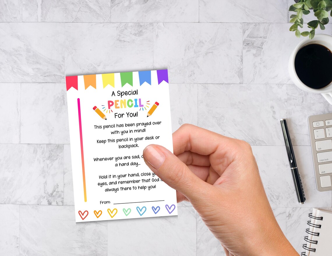 Pencil Blessing Back to School, Editable Name, Pencil Gift Tag ...