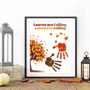 Fall Handprint Art Bundle, Fall Handprint Craft Printable, Autumn Ideas ...