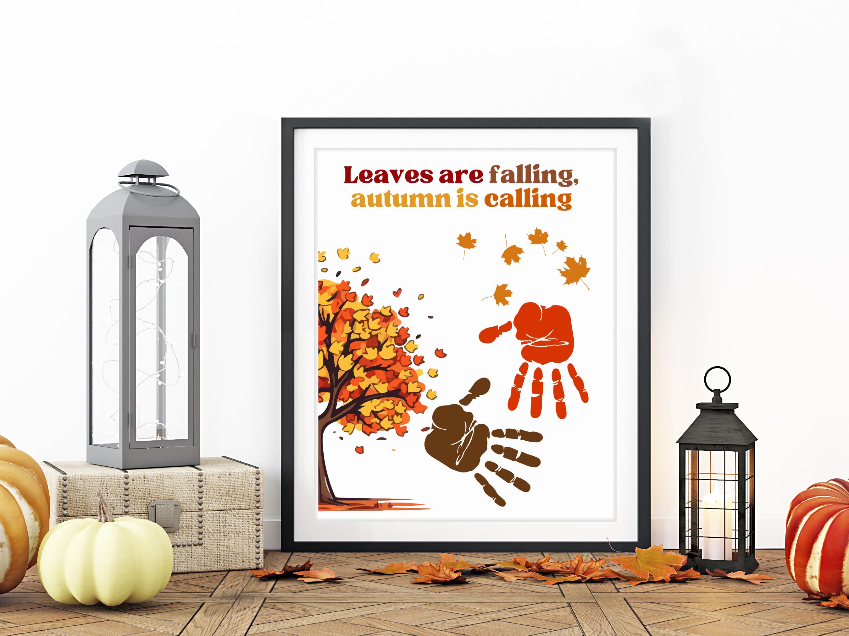 Fall Handprint Art Bundle, Fall Handprint Craft Printable, Autumn Ideas ...
