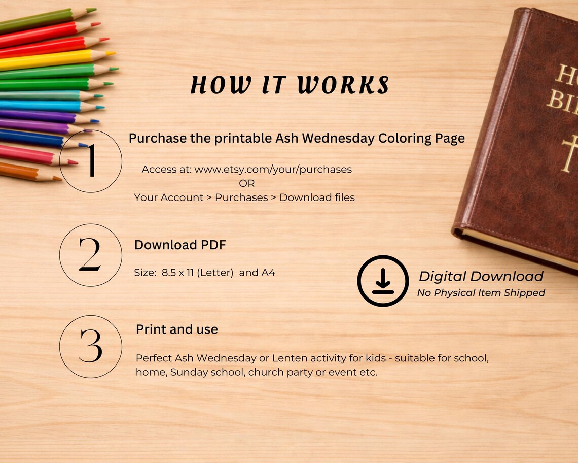 Ash Wednesday Coloring Page Printable, Catholic Lent Coloring Page ...
