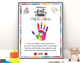 Editable First Day of Preschool Handprint Poem, Preschool Printable ...