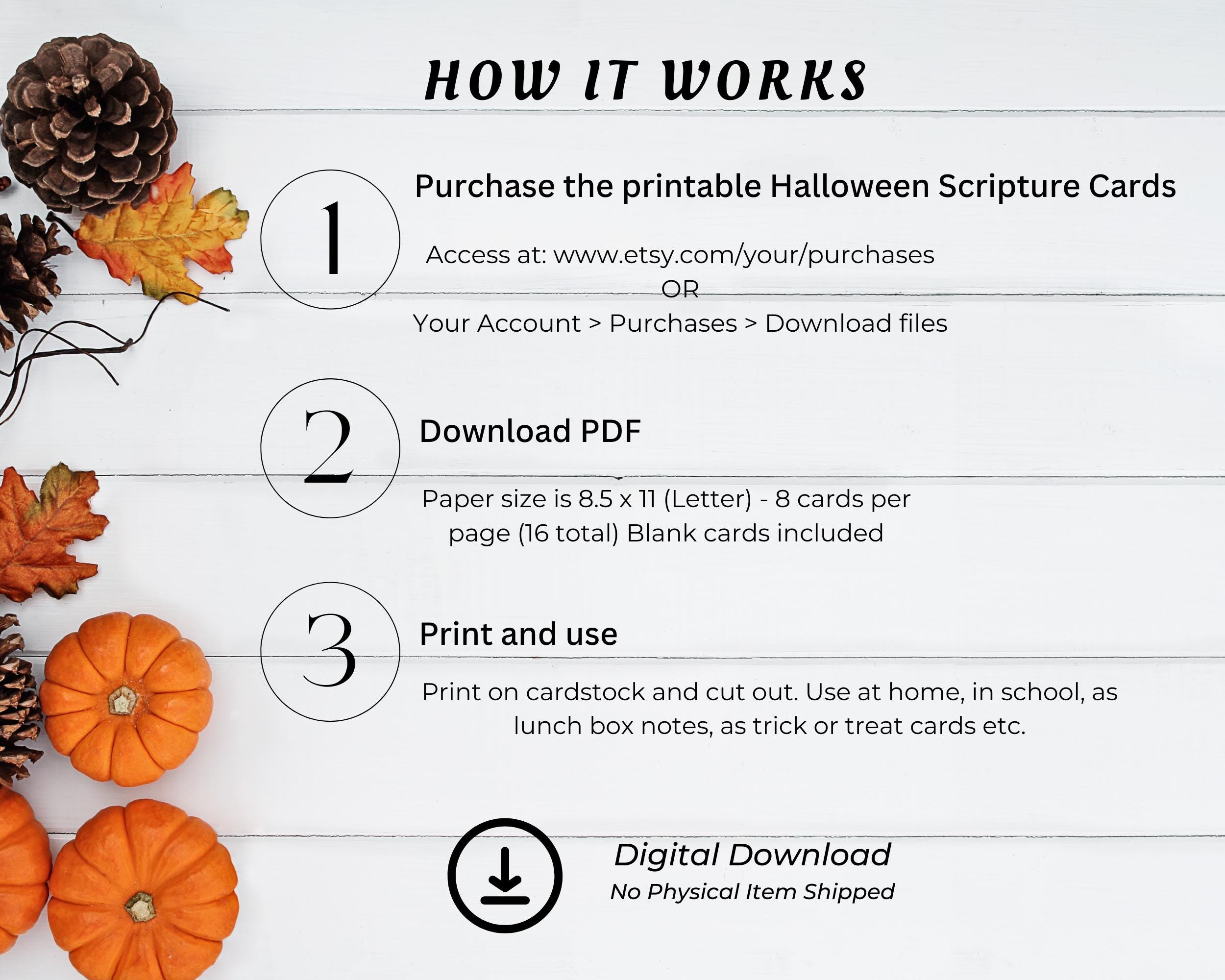 Christian Halloween Bible Verse Cards, Printable Religious Halloween ...