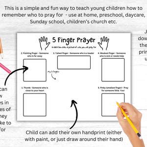 5 Finger Prayer Handprint Art Craft, Five Finger Prayer Printable ...