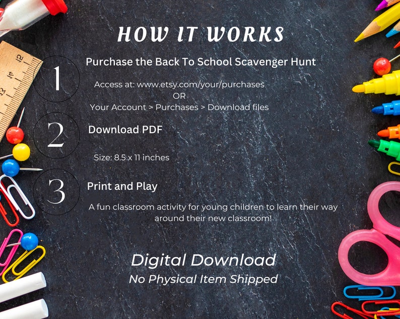 Back to School Scavenger Hunt for Kids, Classroom Treasure Hunt ...