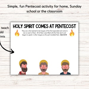 Pentecost Craft for Kids, Handprint Art, Printable Holy Spirit Sunday ...