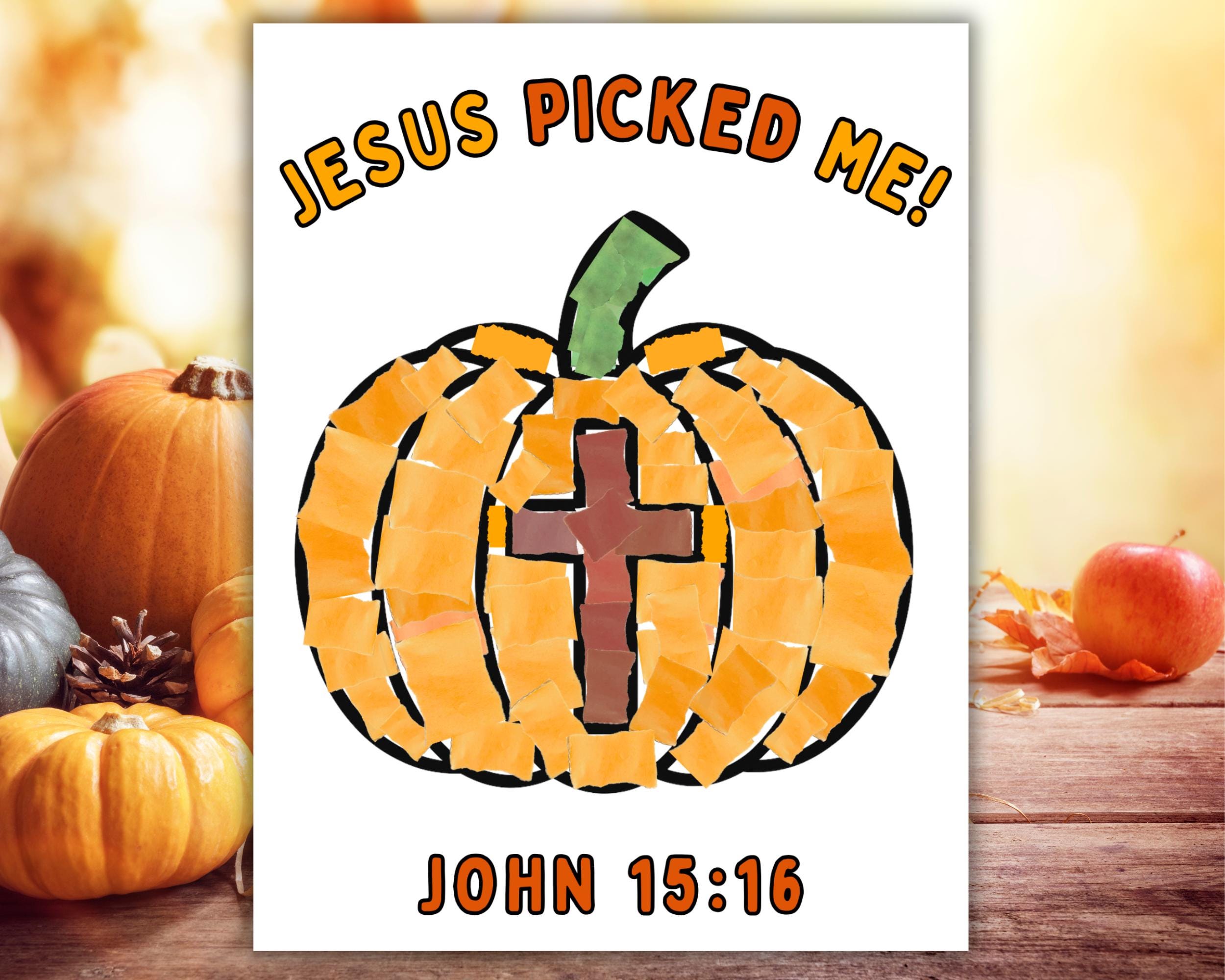 Fall Torn Paper Craft Printable, Thanksgiving Bible Craft, Autumn ...