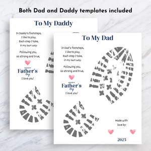 Father's Day Footprint Craft Printable, Handprint Art, Dad Poem Print ...