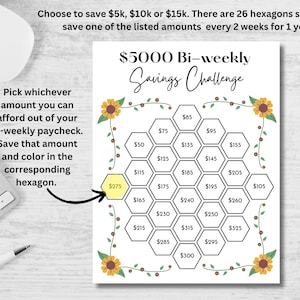 Bi-weekly Savings Challenge, Printable, Tracker, Bundle, Money ...