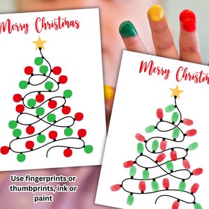 Christmas Lights Fingerprint Art, Handprint Art, Kids Toddlers Craft ...