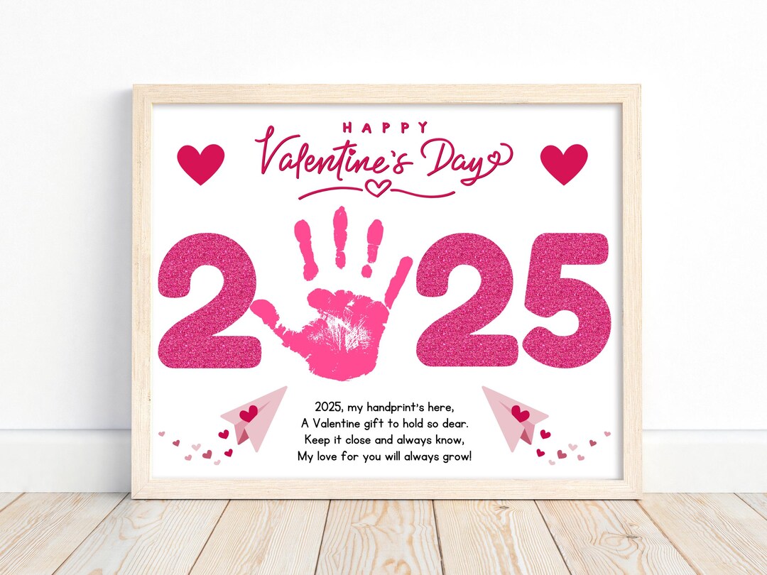 Valentines Handprint Art, 2025 Kids Toddler Handprint Craft, Handprint ...