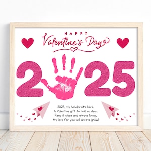 Valentines Handprint Art, 2025 Kids Toddler Handprint Craft, Handprint ...