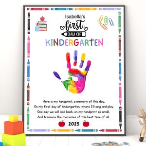 Editable First Day of Kindergarten Handprint Poem Printable, 1st Day of ...