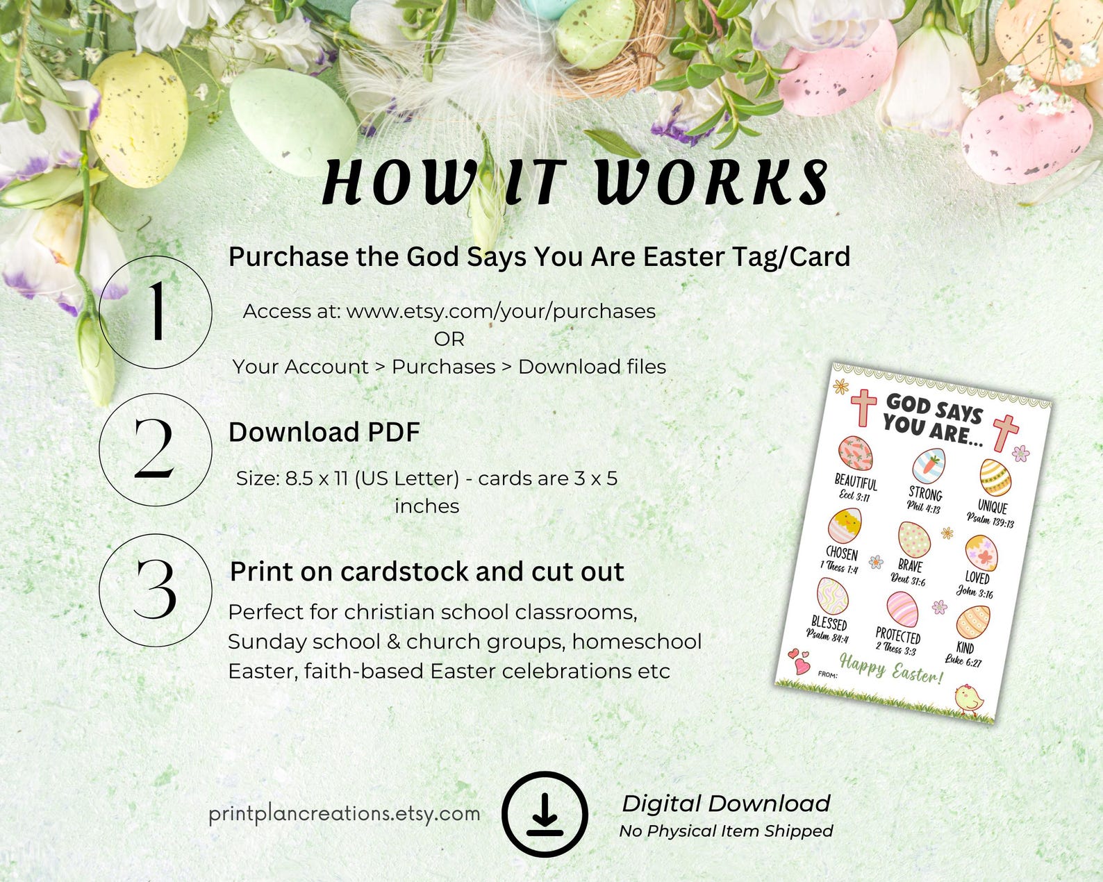 Bible Verse Easter Cards, Printable God Says You Are Scripture Easter ...