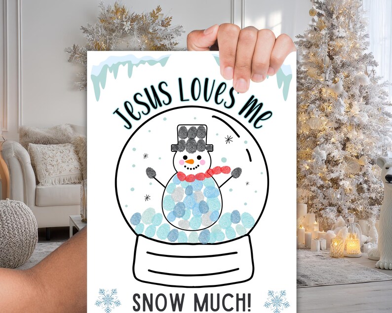 Winter Bible Craft Printable for Kids, Jesus Loves You Snow Much ...