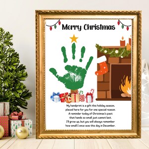 Christmas Tree Handprint Art, Kids Toddlers Handprint Craft, Handprint ...
