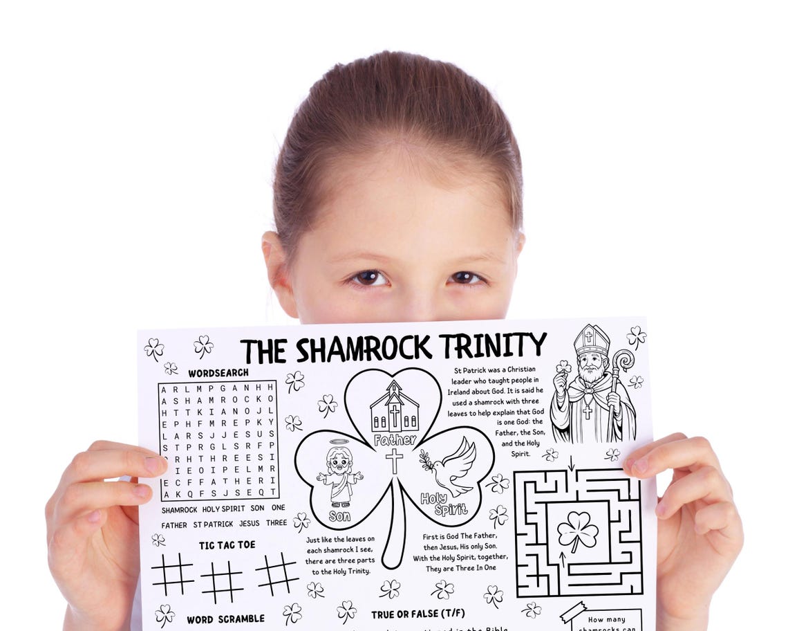 Holy Trinity Activity Placemat, Shamrock Trinity Poem, St. Patrick's ...