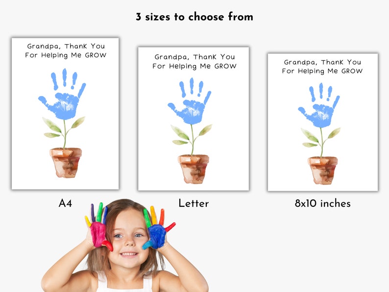 Grandpa Handprint Art, Grandpa Printable, Grandpa Father's Day Gift ...