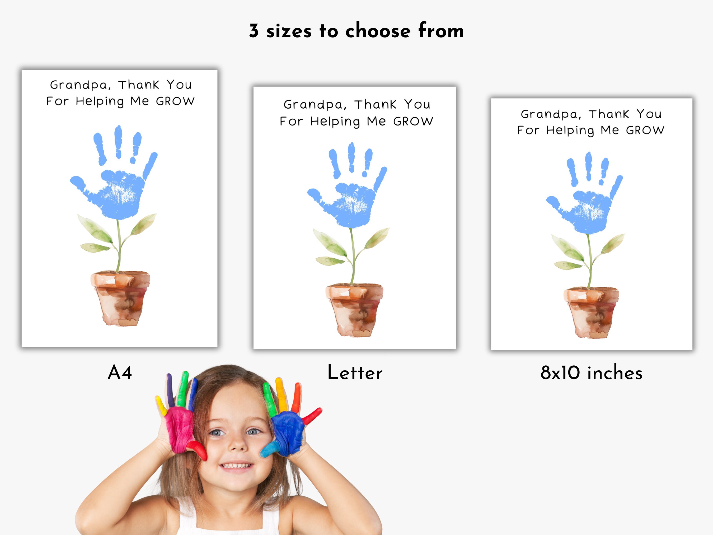 Grandpa Handprint Art, Grandpa Printable, Grandpa Father's Day Gift ...