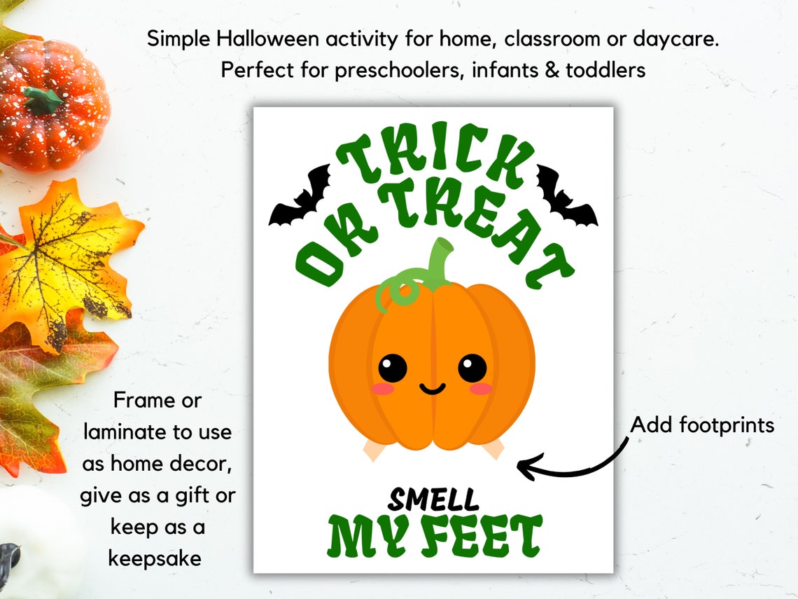 Halloween Footprint Art, Footprint Crafts, Handprint Art Printable ...