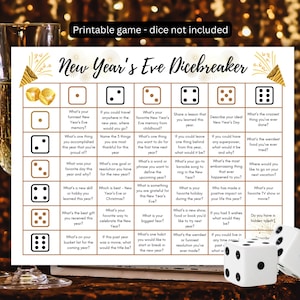 New Year's Eve Icebreaker Questions, Get to Know You Dicebreaker, New ...