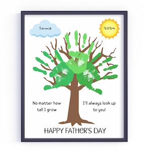 Father's Day Tree Handprint Art, No Matter How Tall I Grow, Printable ...