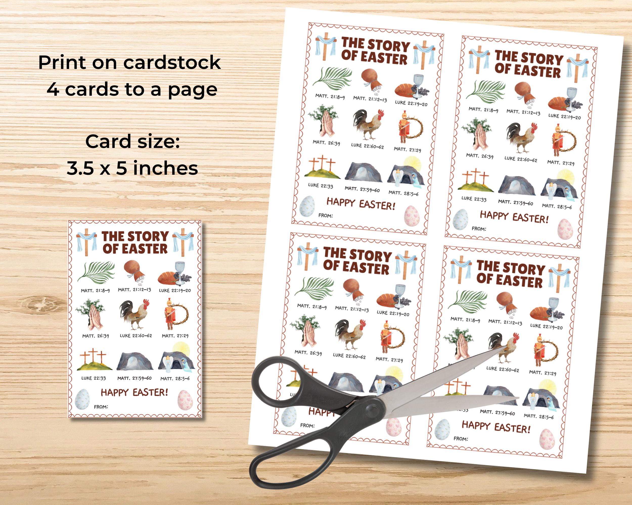 Bible Verse Easter Cards, Printable Easter Story Scripture Easter Card ...