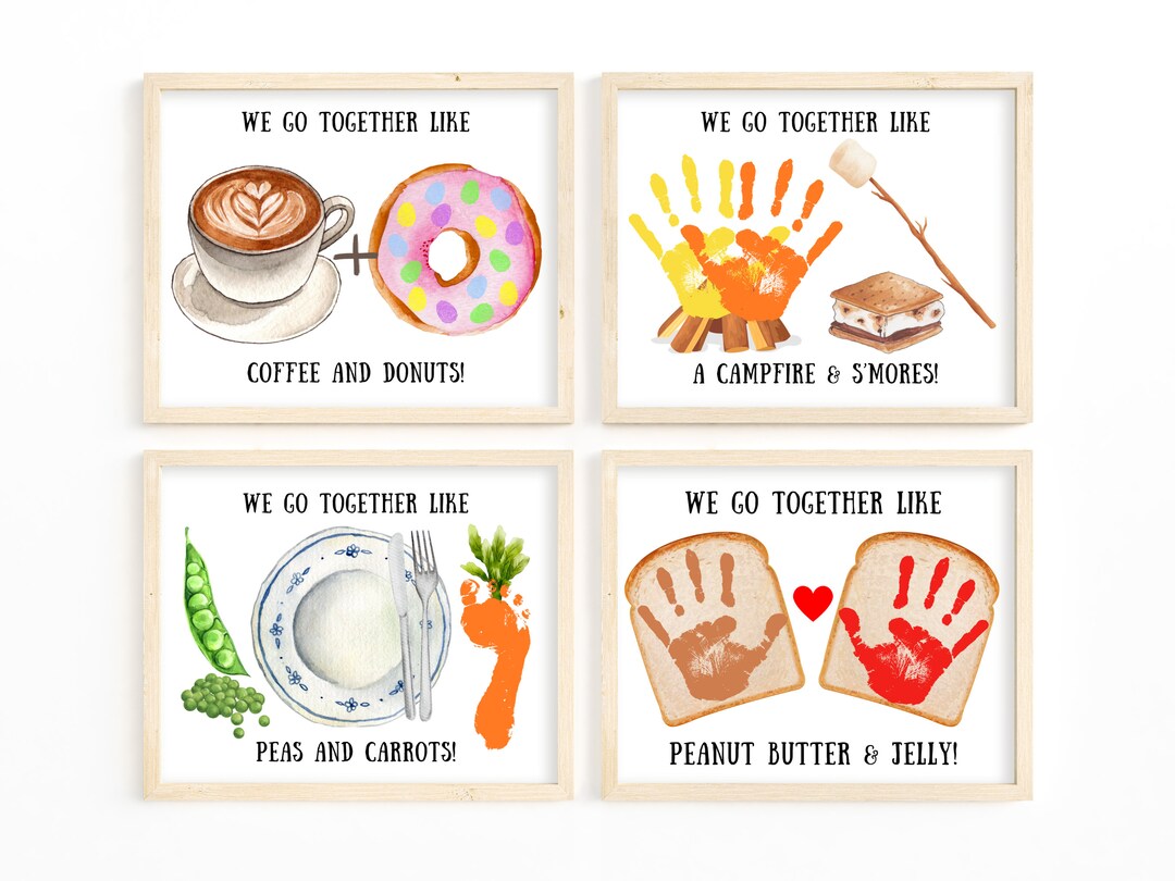 Valentines Handprint Art Bundle, We Go Together Printable Handprint ...