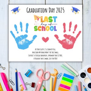 Last Day of School Handprint Art, Kindergarten Preschool Graduation ...