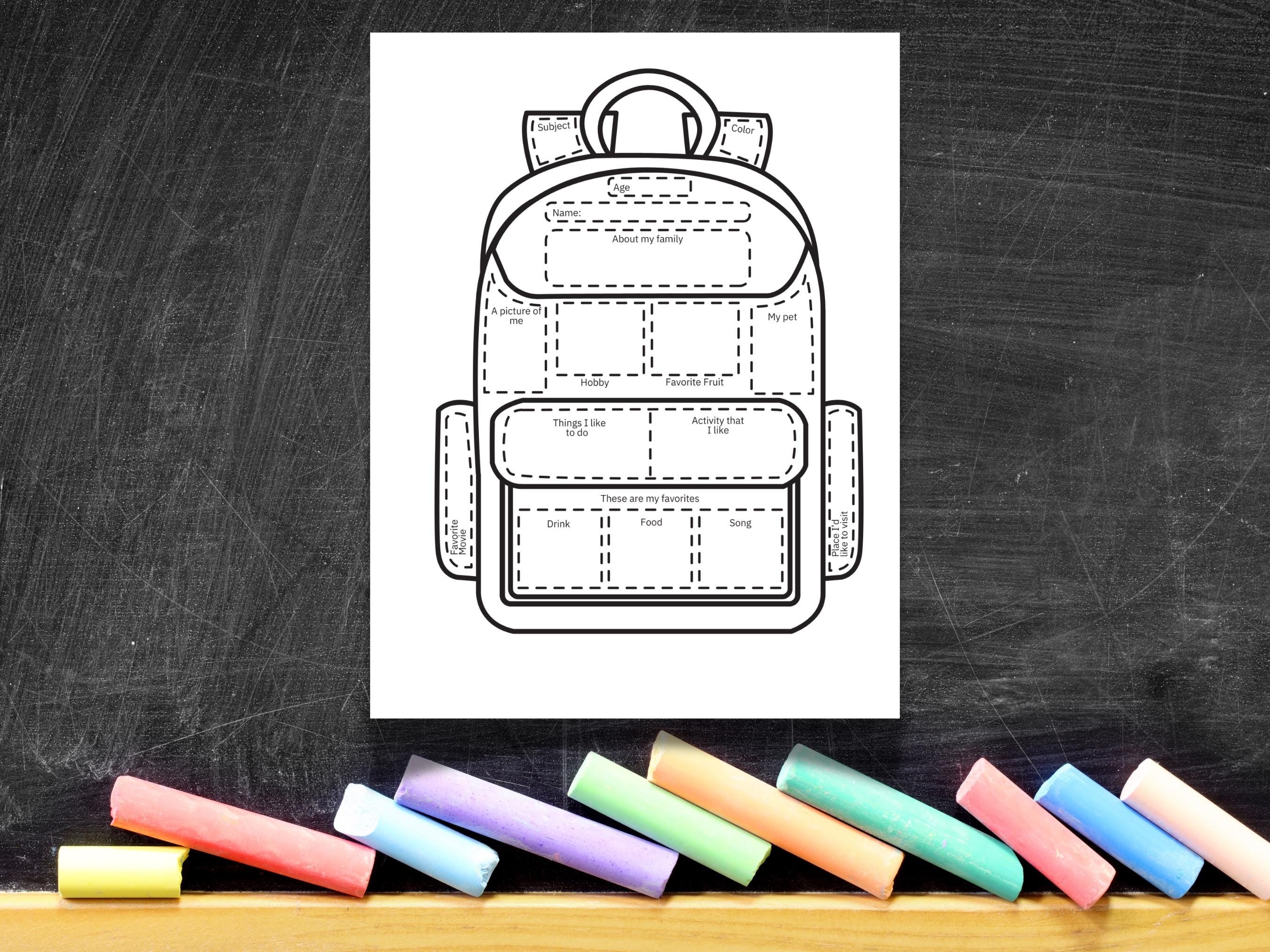 All About Me Backpack Printable, First Day of School Activity, Back to ...