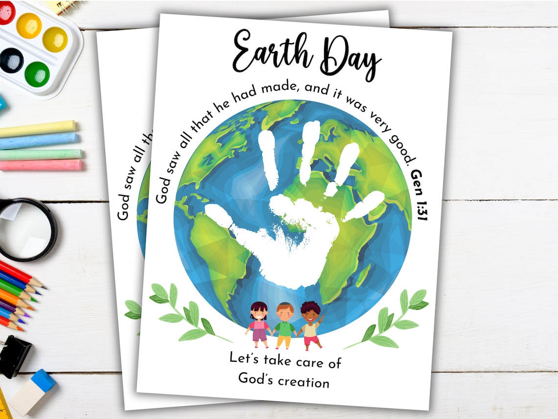 Earth Day Handprint Art, Earth Day Printable, Handprint Craft, Sunday ...